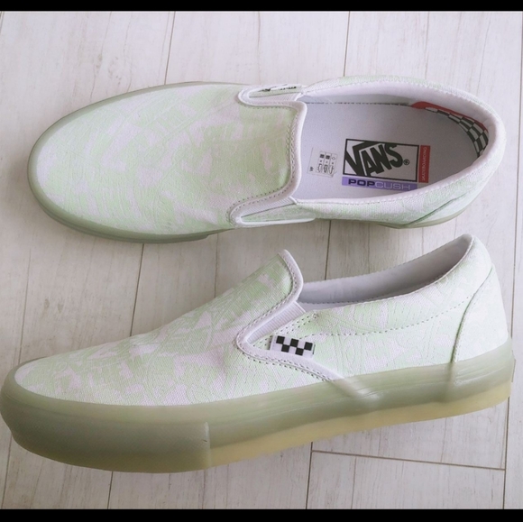 Vans | Shoes | Vans New Popcush Glow In The Dark Slipon Skate Shoes ...